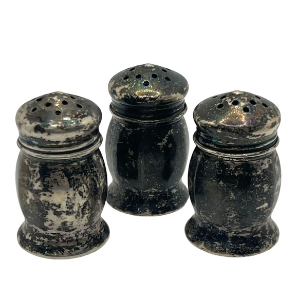 Dining | Vintage Sterling Silver Set Of Three Miniature Mini Salt ...